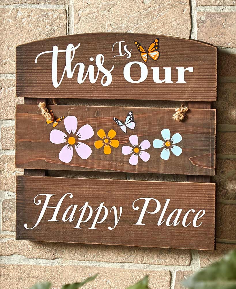 Wooden Hanging this is Our Happy Place Sign - Etsy