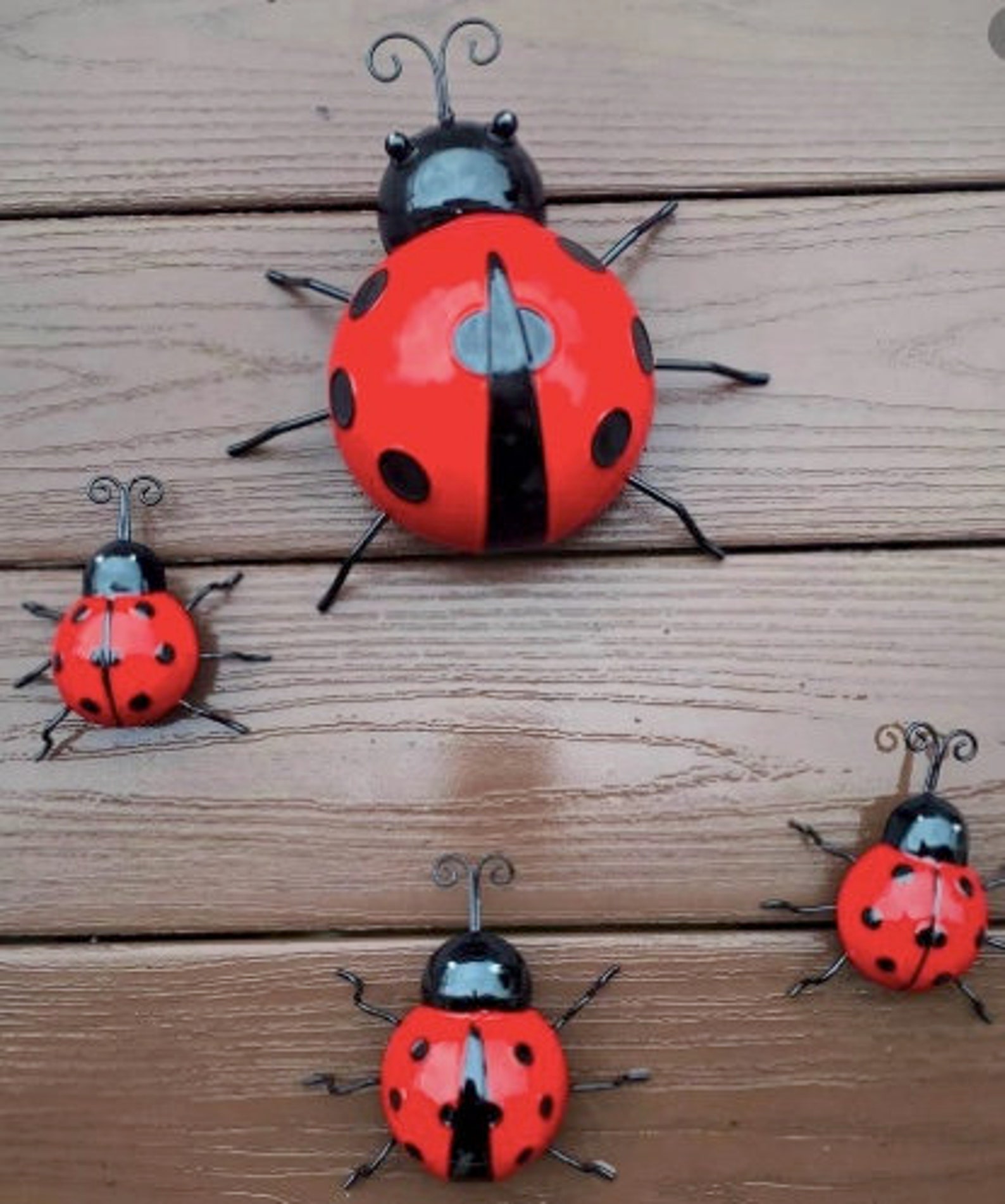 Metal Ladybug Garden Decorations With Red and Black Spot - Etsy