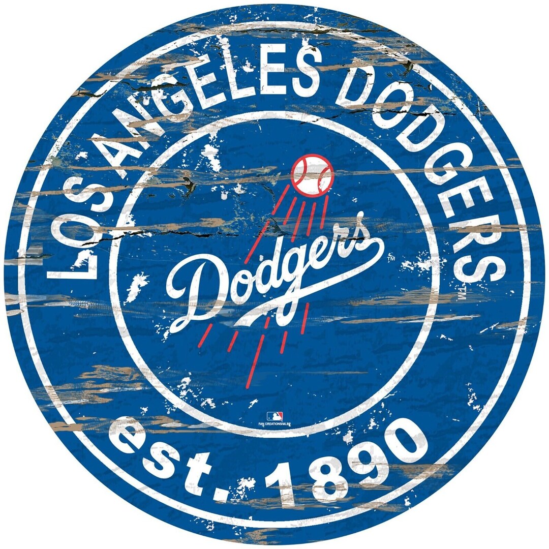 24 Round Los Angeles Dodgers Baseball Sports Sign Wood Made in the USA ...