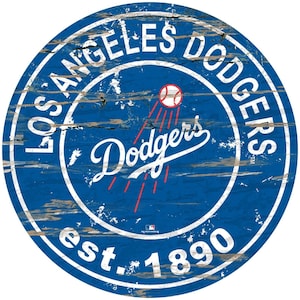 24 Round Los Angeles Dodgers Baseball Sports Sign Wood Made in the USA ...