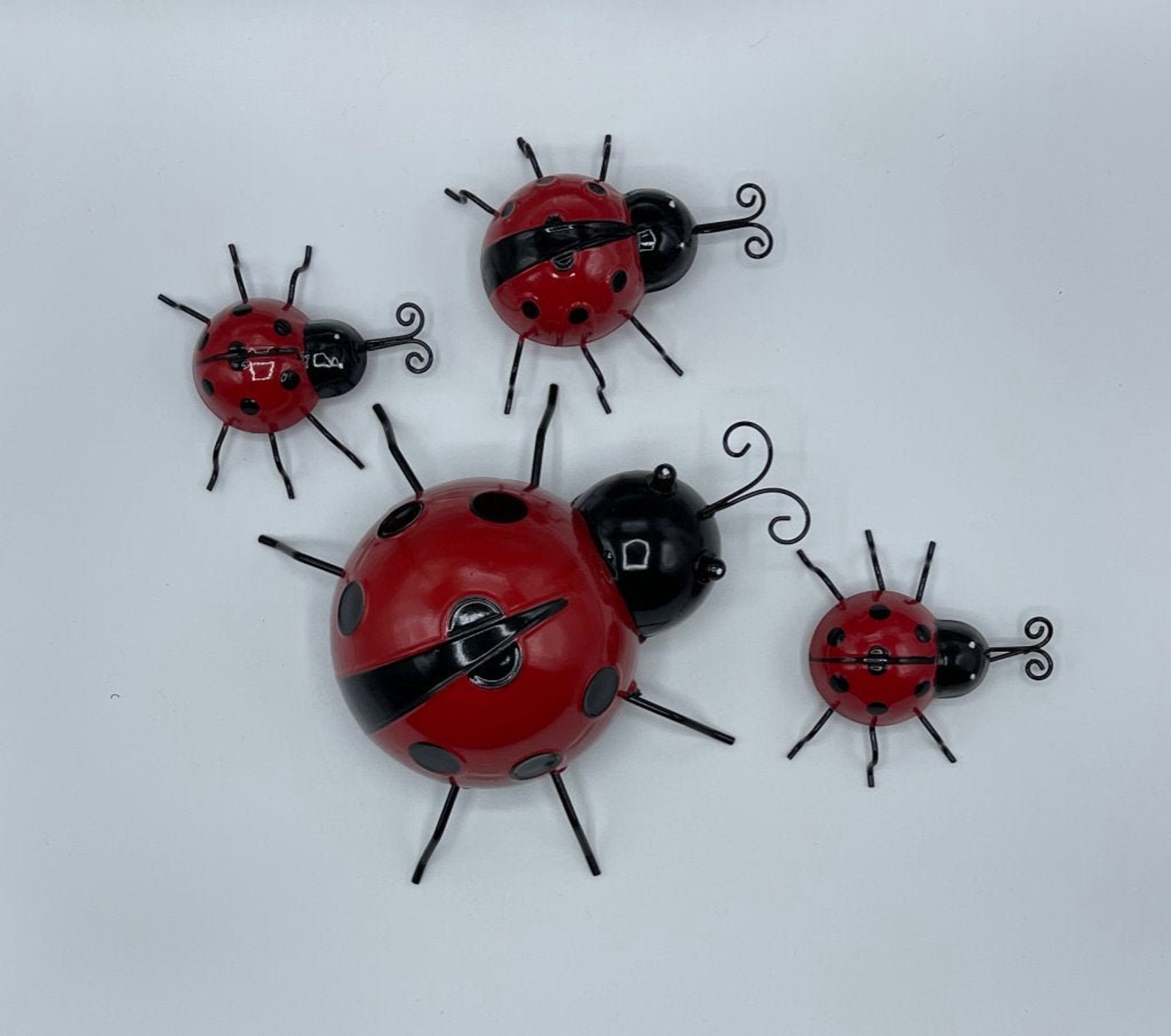 Metal Ladybug Garden Decorations With Red and Black Spot - Etsy