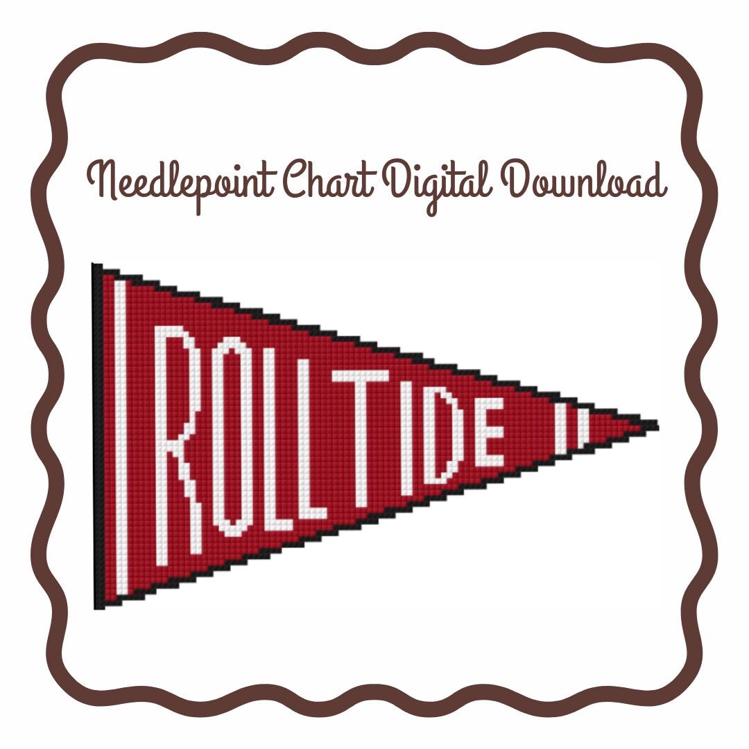 Roll Tide Pennant Flag - Alabama Football Crimson Tide - Needlepoint ...