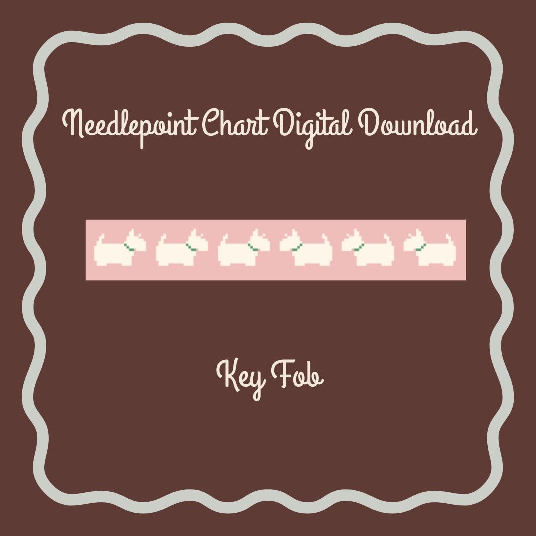 Scottie Dog Key Fob Chart for Needlepoint | Scottish Terrier Dog ...