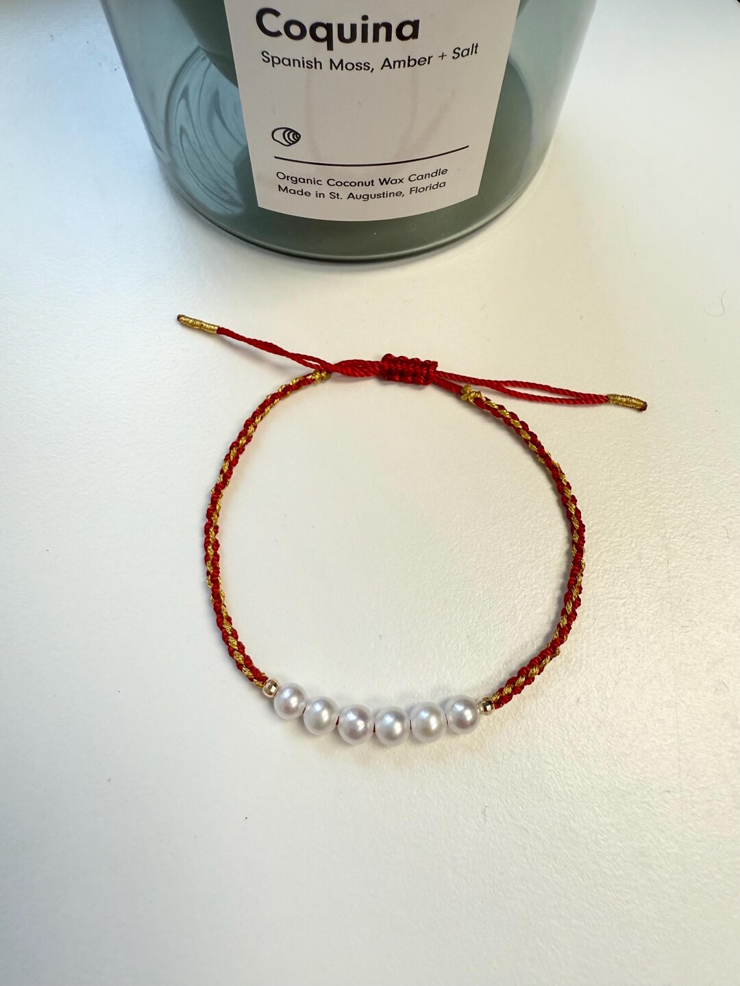 Redline Bracelet,pearl Bracelet,18k Solid Gold Ball Chains,18k Pearl ...