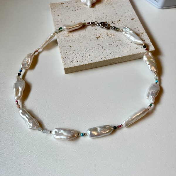 Biwa Pearl Necklace - Etsy