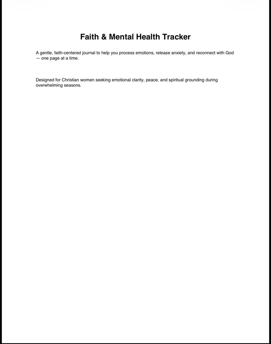 Faith & Mental Health Tracker | Christian Anxiety Journal | Printable ...