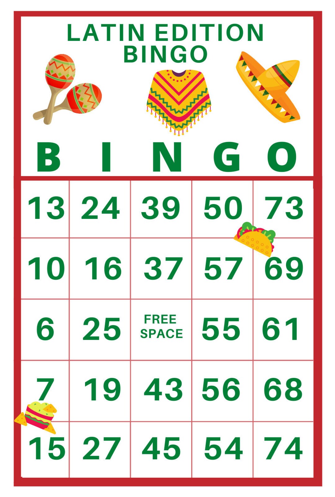 Latin Edition Bingo Game - Etsy