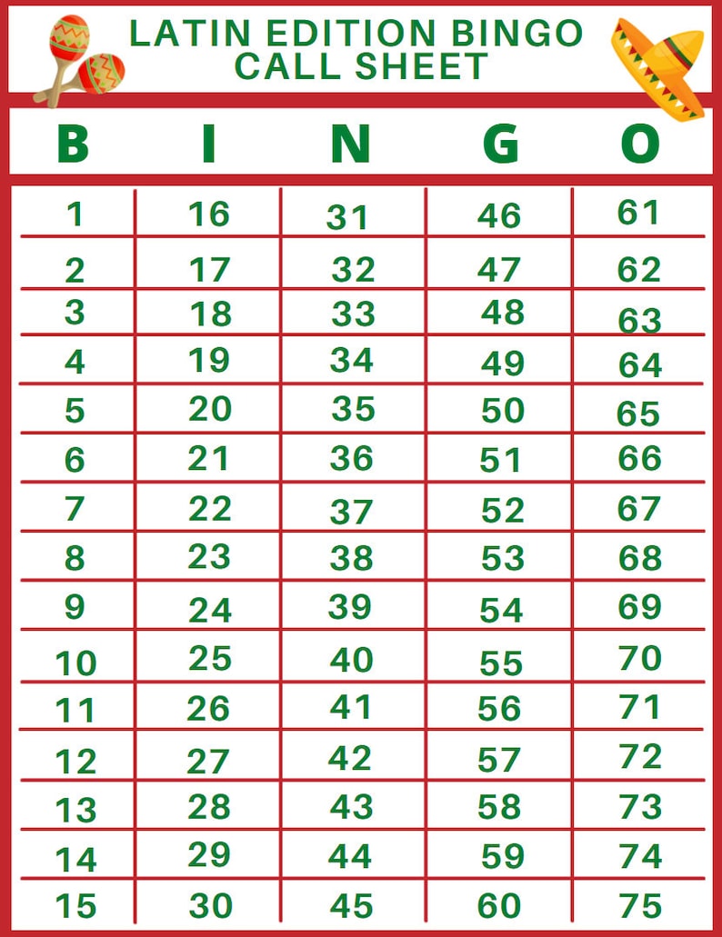 Latin Edition Bingo Game - Etsy