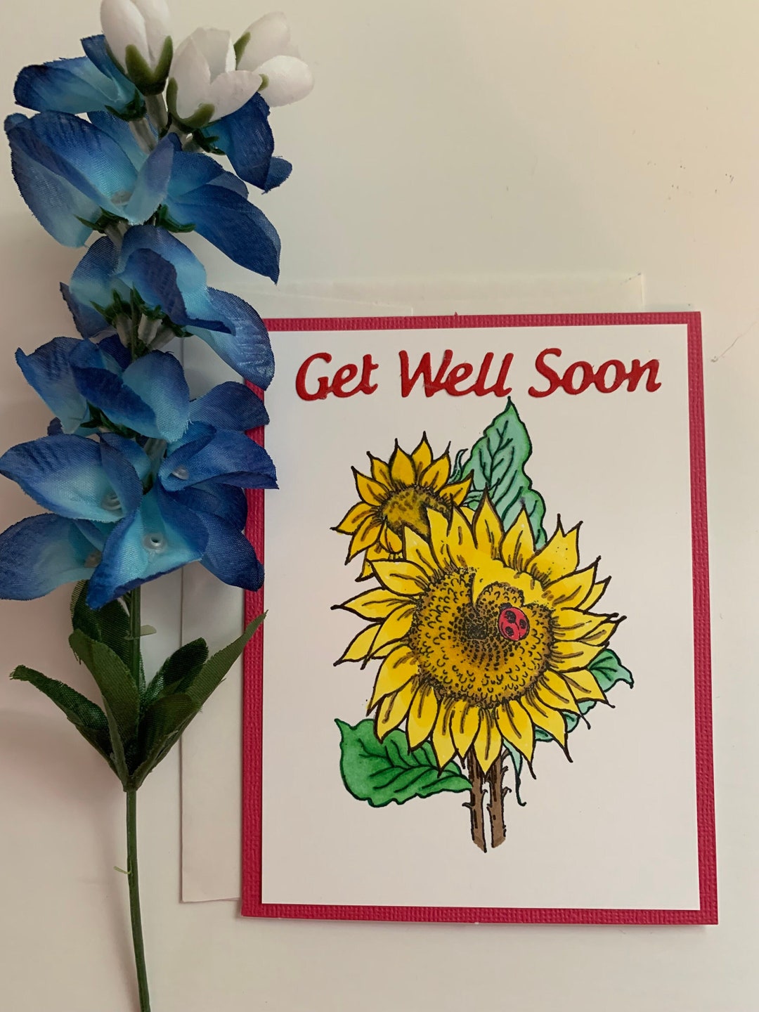 Get Well Card Handmade Card Blank Inside Get Well Card Get - Etsy