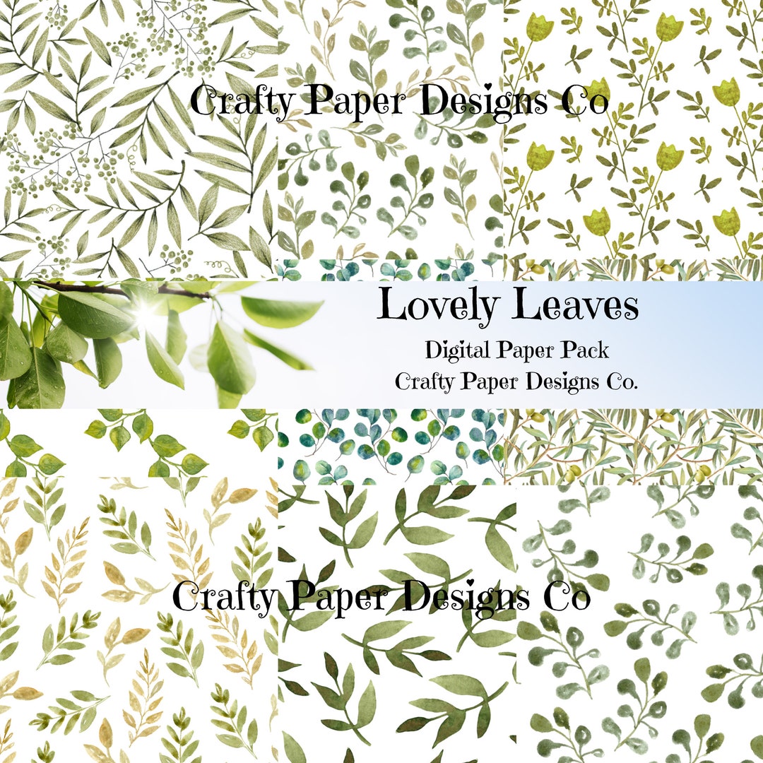 Lovely Leaves Paper Digital Paper Leaves Digital Paper - Etsy
