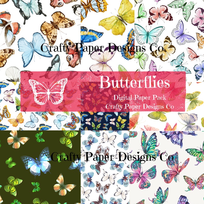 Butterflies Digital Paper Digital Paper Butterflies Paper - Etsy