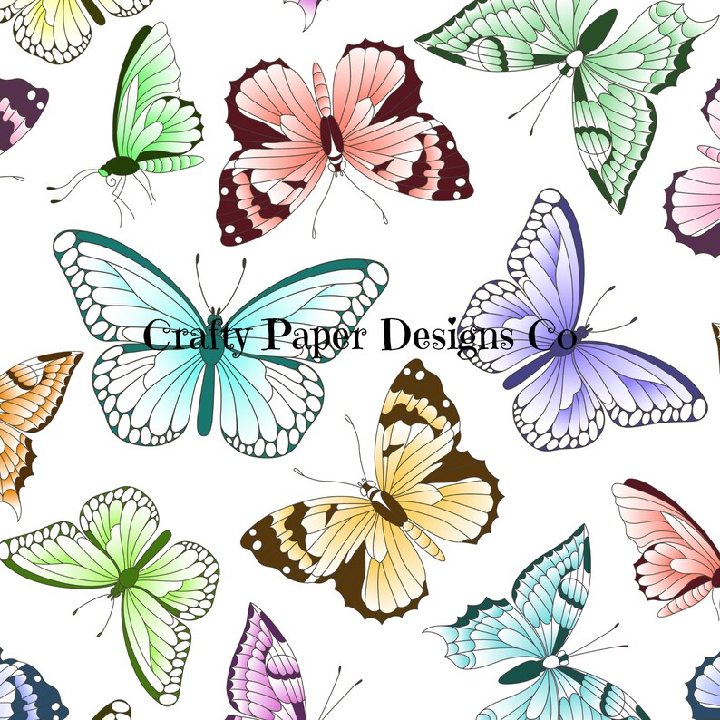 Butterflies Digital Paper Digital Paper Butterflies Paper - Etsy
