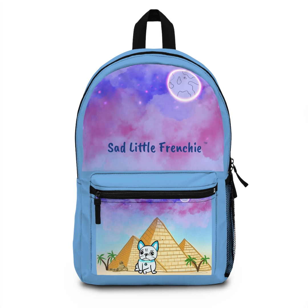Backpack - Pyramids of Giza - Sad Little Frenchie - French Bulldog - Etsy