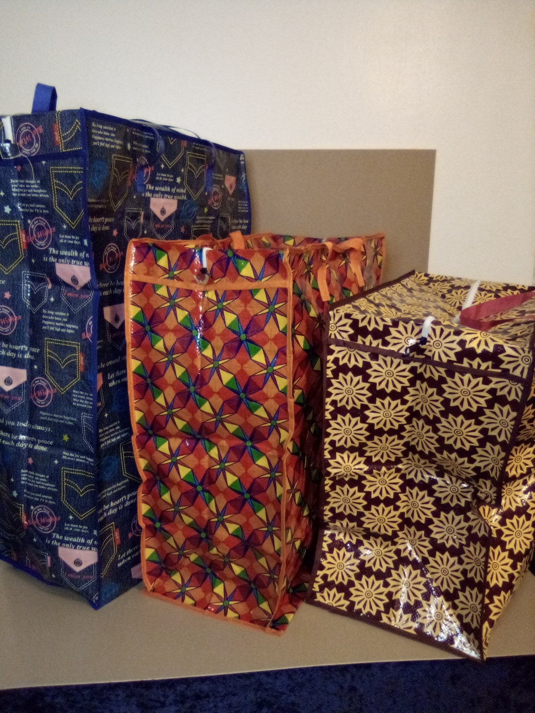 Recycled Storage Tote Bag W/ Zipper (jumbo) - Etsy