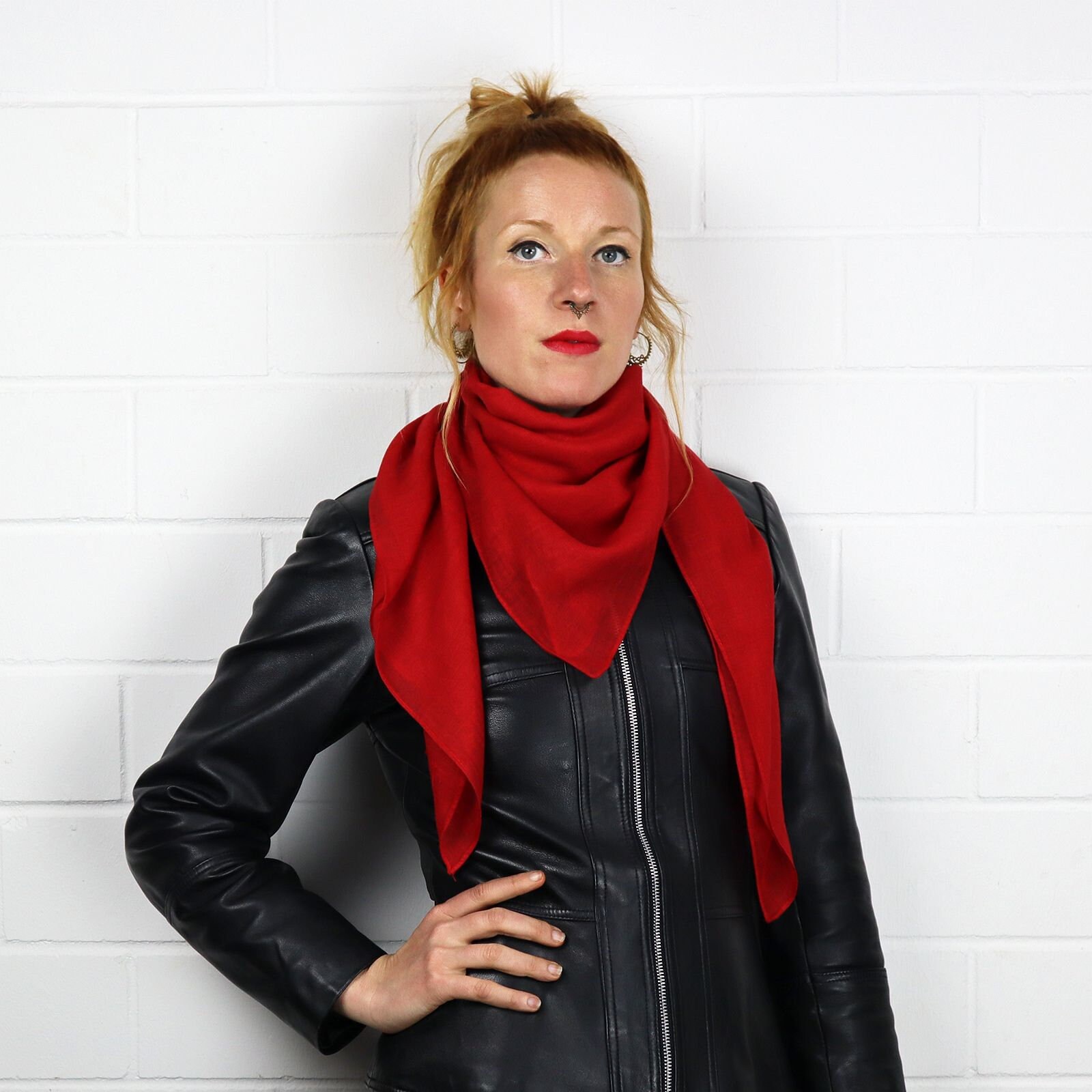 Red Biker Scarf Neck Scarf Red Biker Motorcycle Light - Etsy