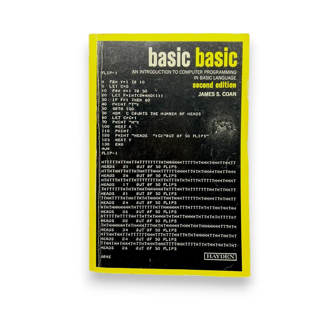 Basic BASIC: an Introduction to Computer Programming in BASIC Language by James S. Coan 1978 - Etsy