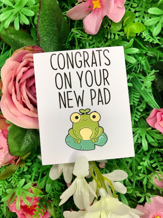 Congrats on Your New Pad / New Home Frog Pin Badge - Etsy