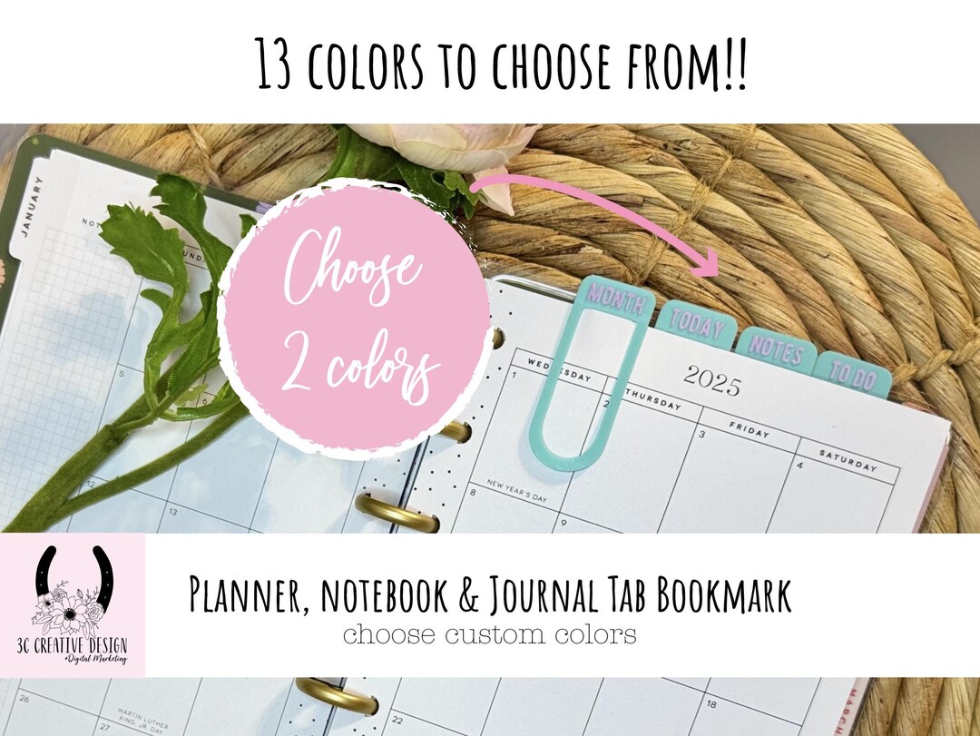 Small Custom Color Page Marker Tabs Bookmarks for Planner, Journal ...