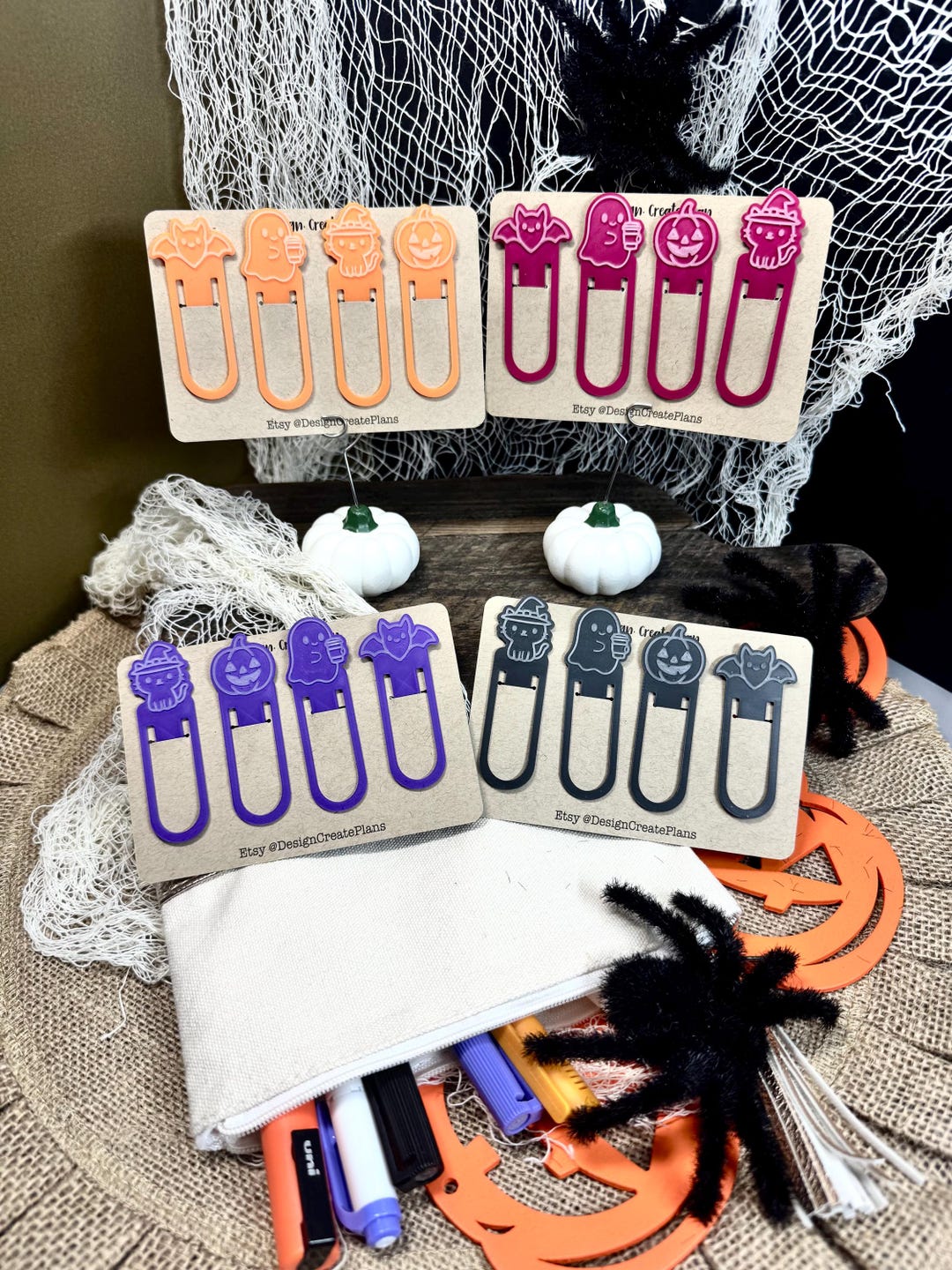 Halloween Planner Tabs Glow in the Dark | Cute Ghost, Pumpkin, Witch ...