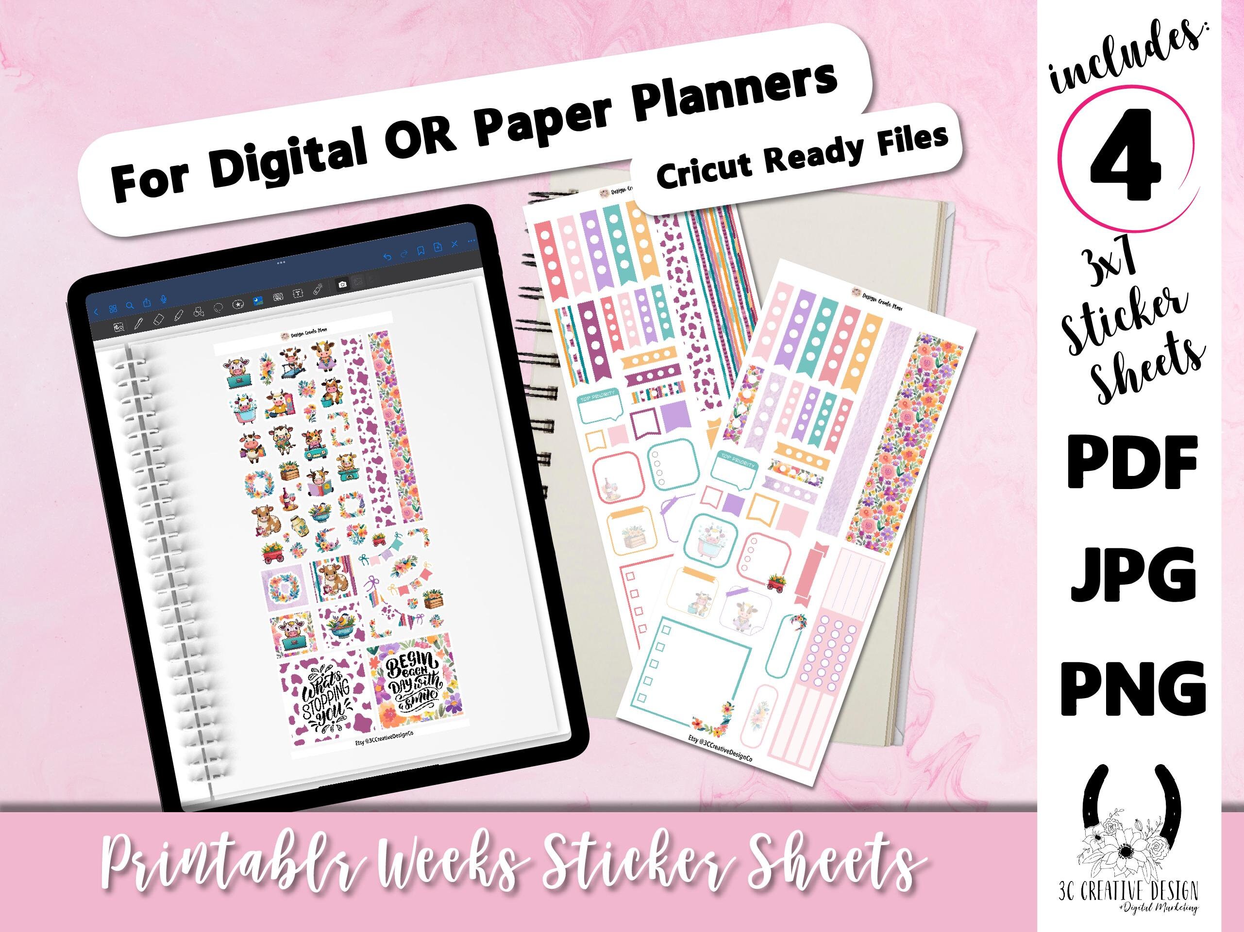 Cute Cow Planner Sticker, Printable Planner Stickers, Hobonichi Weekly ...