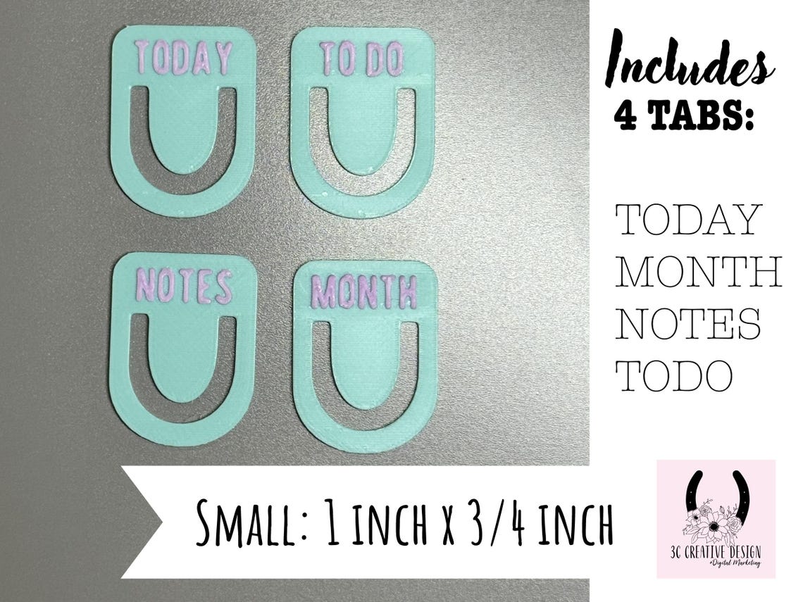 Small Custom Color Page Marker Tabs Bookmarks for Planner, Journal ...