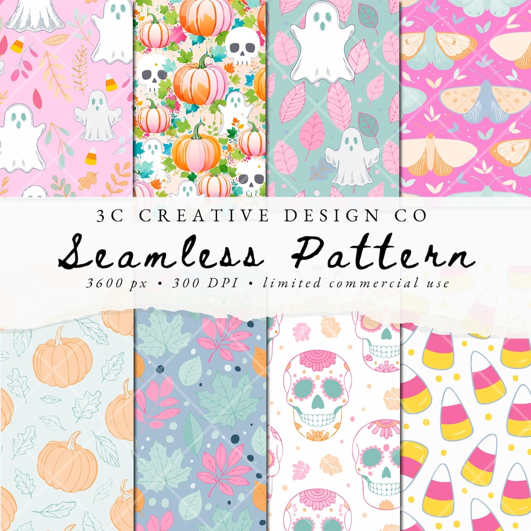 Halloween Candy Corn, Background, Seamless Repeat Floral Pattern ...