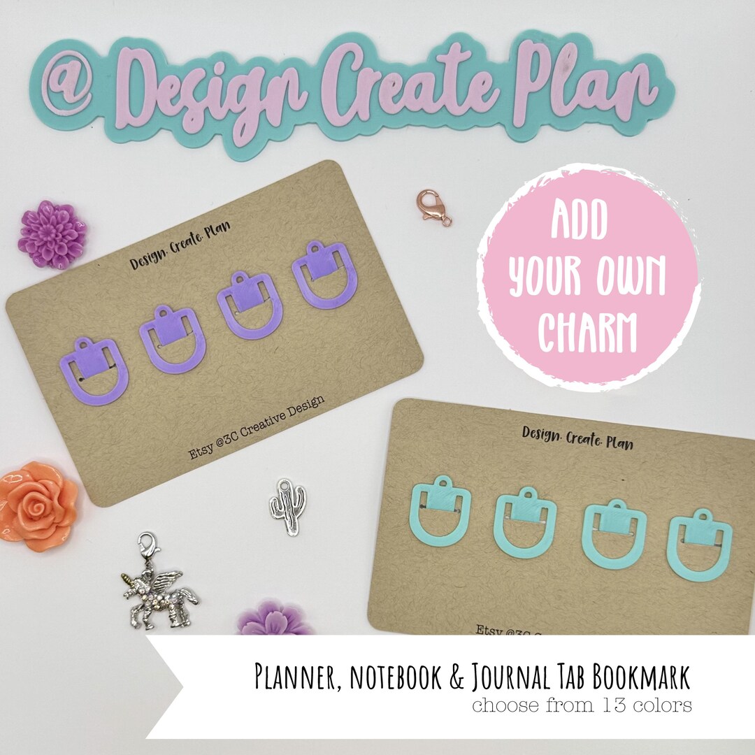 Page Marker Tabs Bookmarks — Add Your Own Charm! Choose Multiple Colors ...