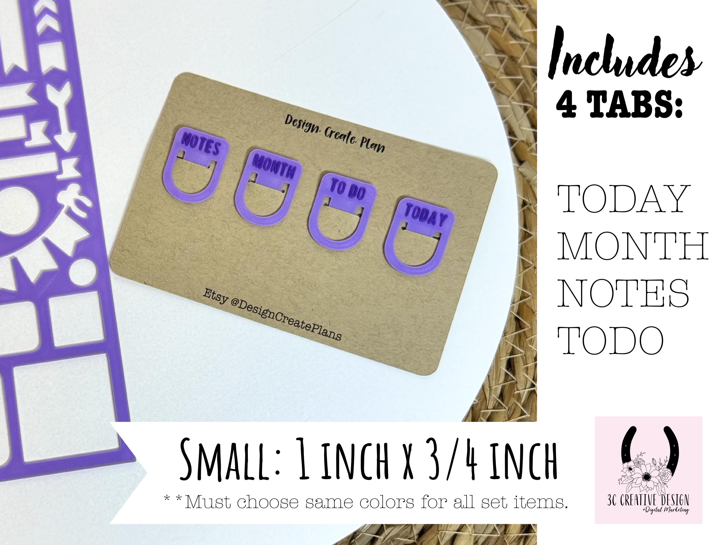 Planner Set of 3 | Months, Small Tabs & Stencil for Planner, Journal ...