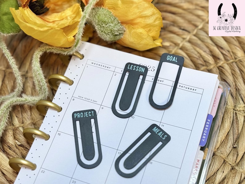 Customizable Large Page Marker Bookmark Tabs for Planners, Notebooks ...