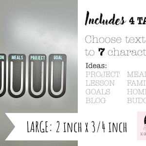 Customizable Large Page Marker Bookmark Tabs for Planners, Notebooks ...