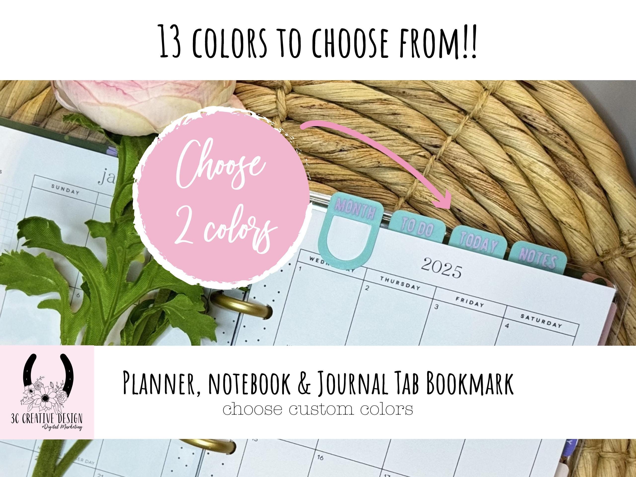 Small Custom Color Page Marker Tabs Bookmarks for Planner, Journal ...