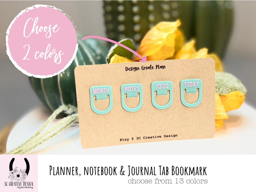 Small Custom Color Page Marker Tabs Bookmarks for Planner, Journal ...