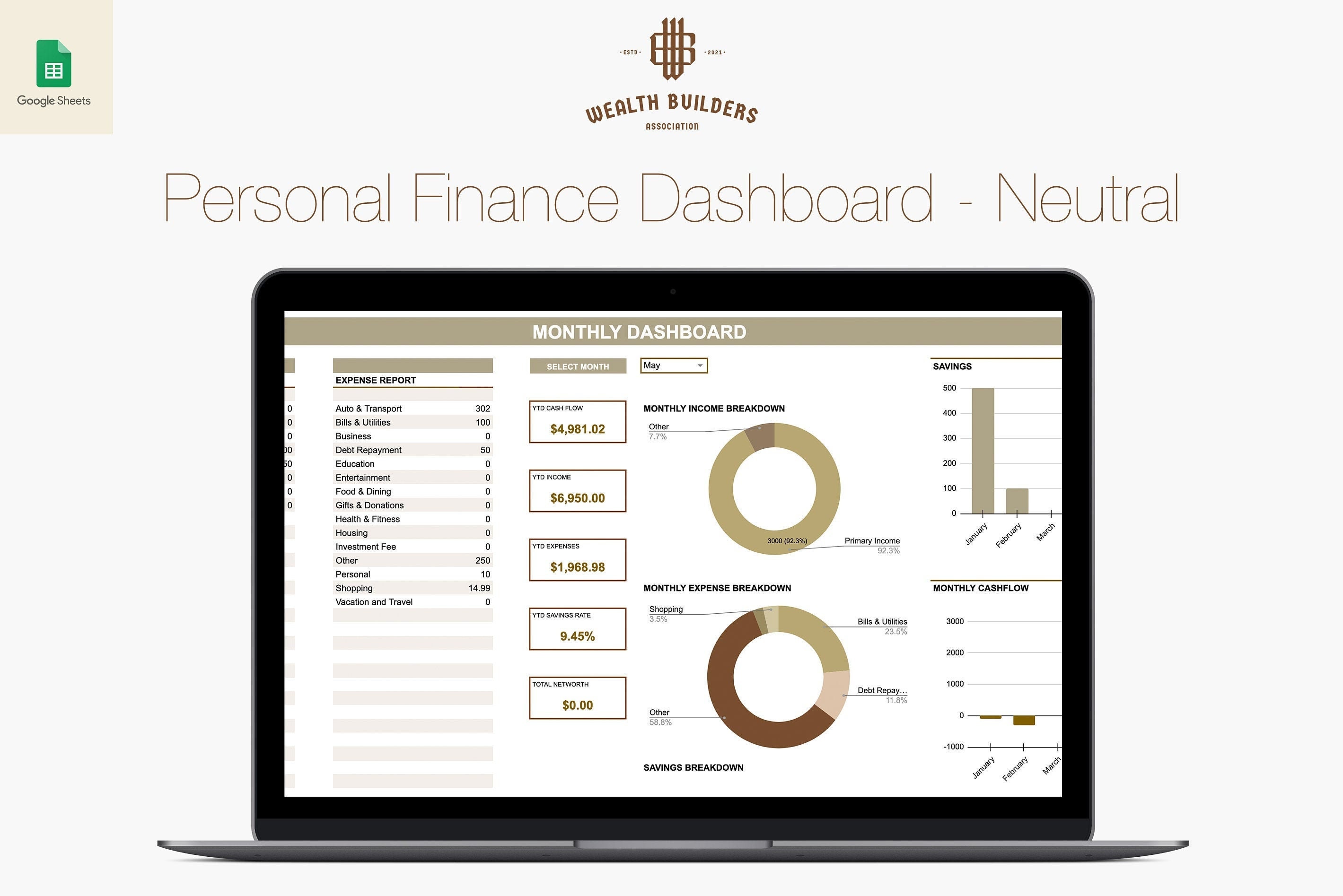 Wealth Building Finance Tracker Dashboard - Etsy