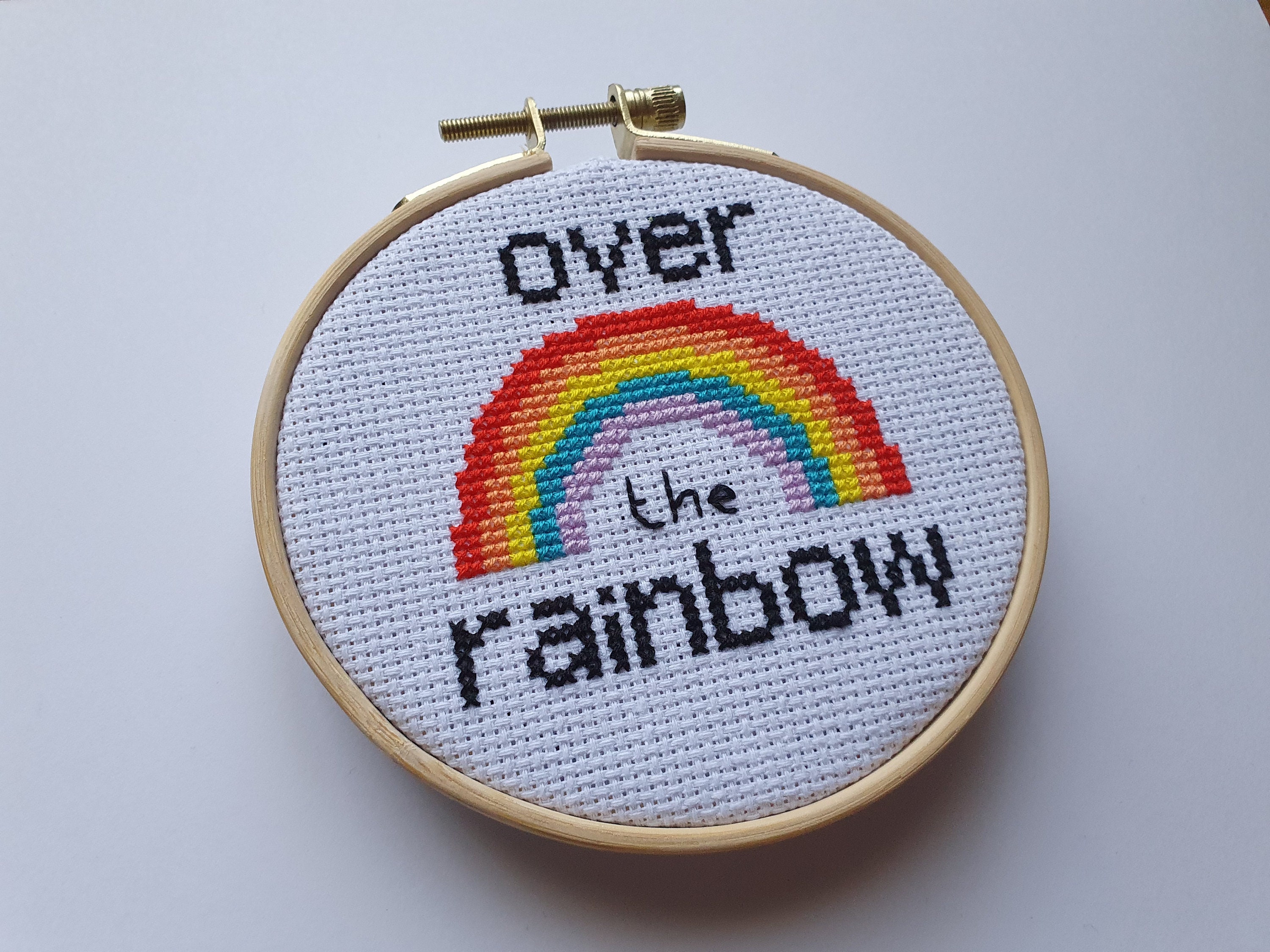 Rainbow Cross Stitch Pattern 'Over the Rainbow' | Etsy