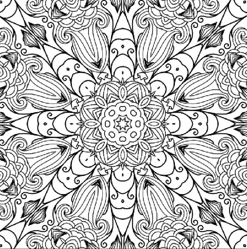 Adult Coloring Pages Option 2 [digital Download] - Etsy