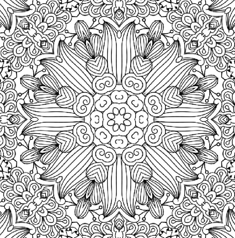 Adult Coloring Pages Option 2 [digital Download] - Etsy