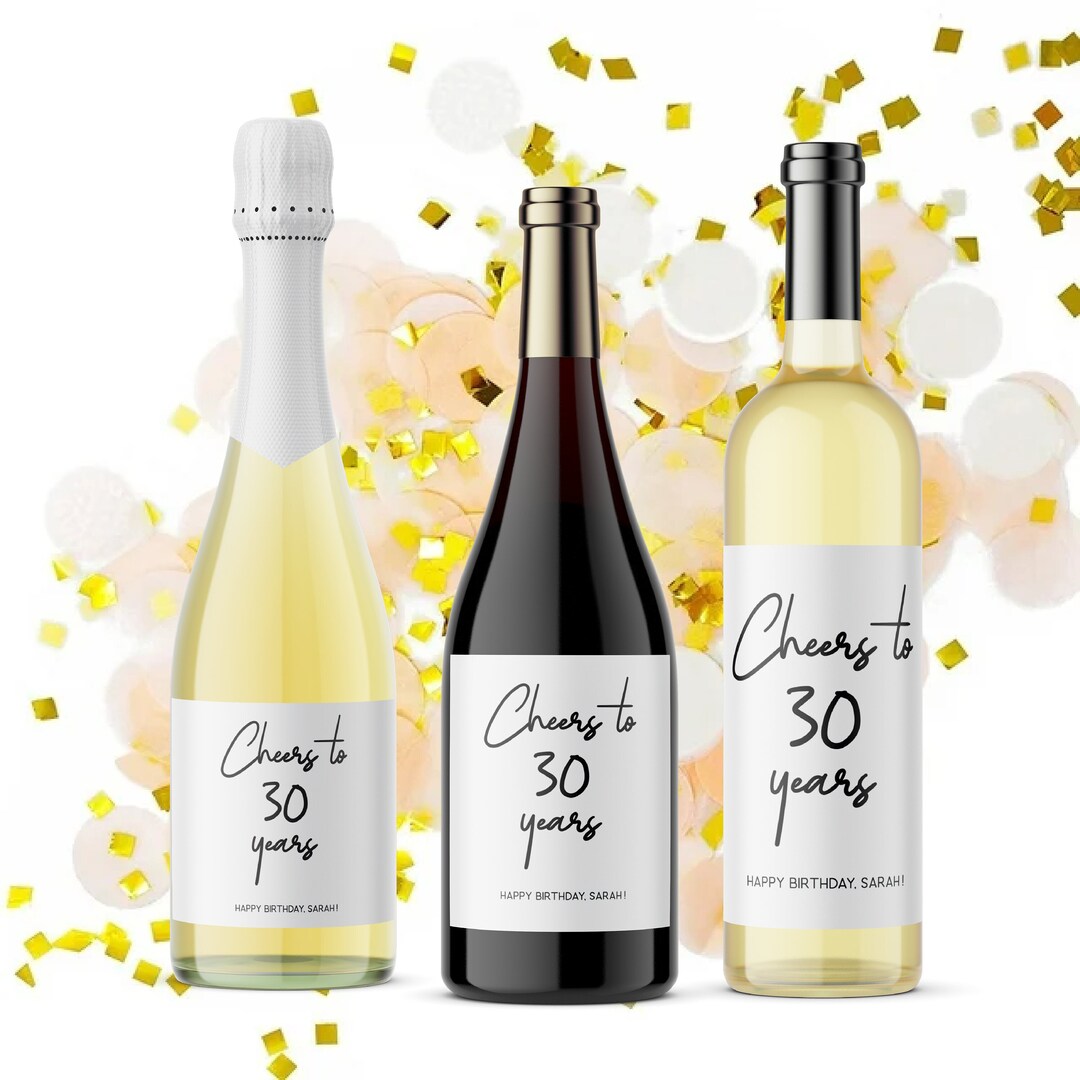 Custom Birthday Wine Label, Cheers to [age], Personalized Gift - Etsy