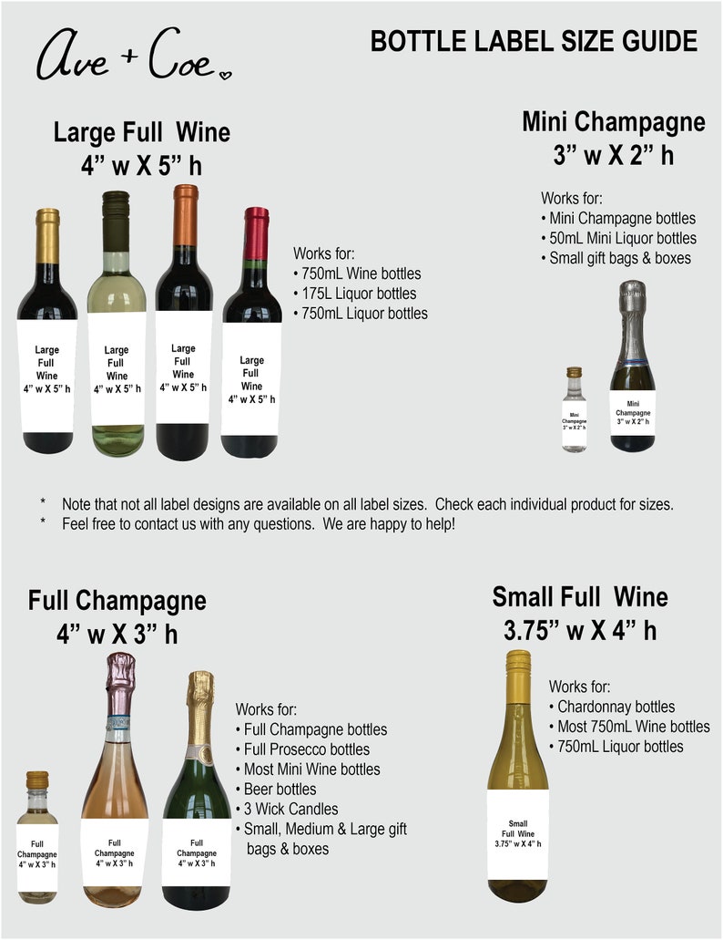 Custom Anniversary Wedding Wine and Champagne Bottle Labels - Label ...