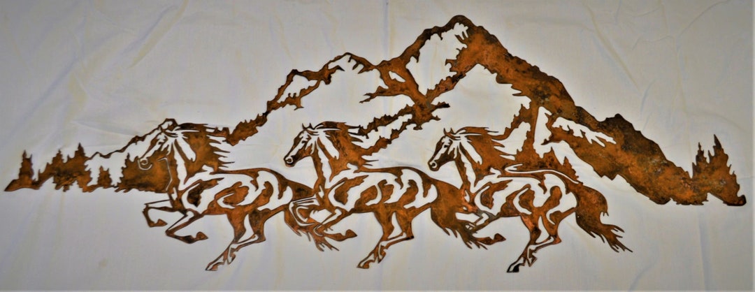 Running Horses Scene - Etsy