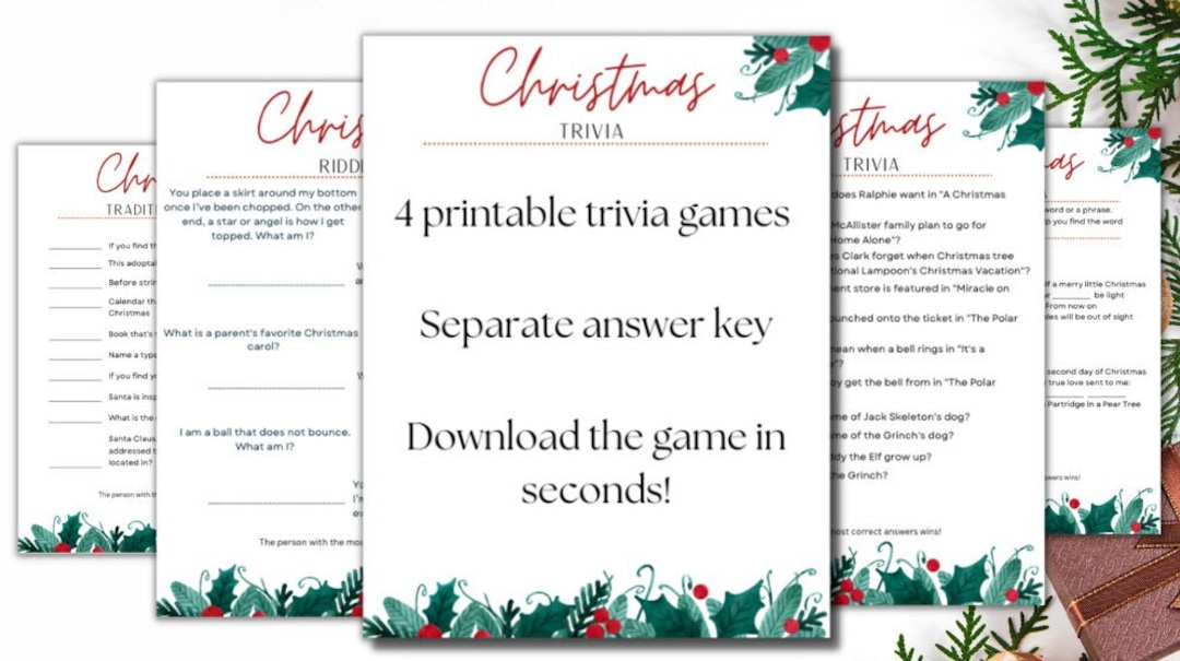 CHRISTMAS VIRTUAL TRIVIA Night - Christmas Trivia - Printable Trivia ...