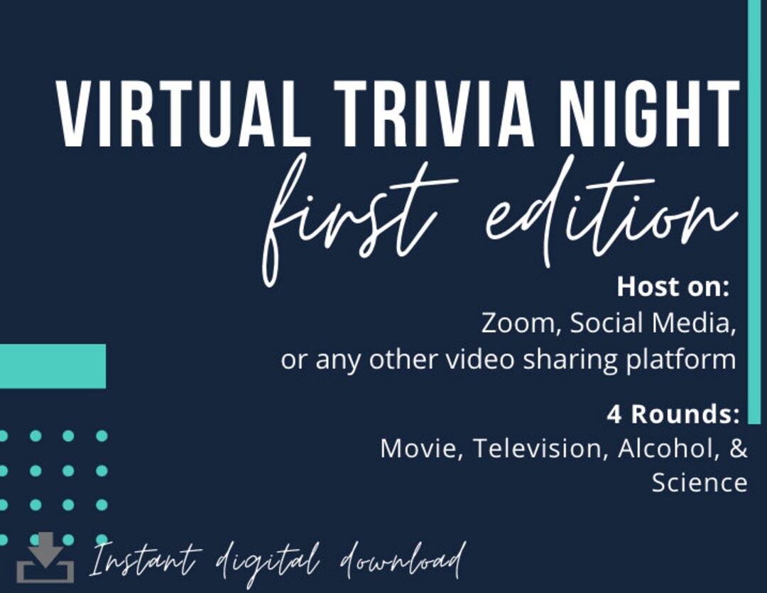 VIRTUAL TRIVIA NIGHT - First Edition - Zoom Trivia - Family Game Night ...