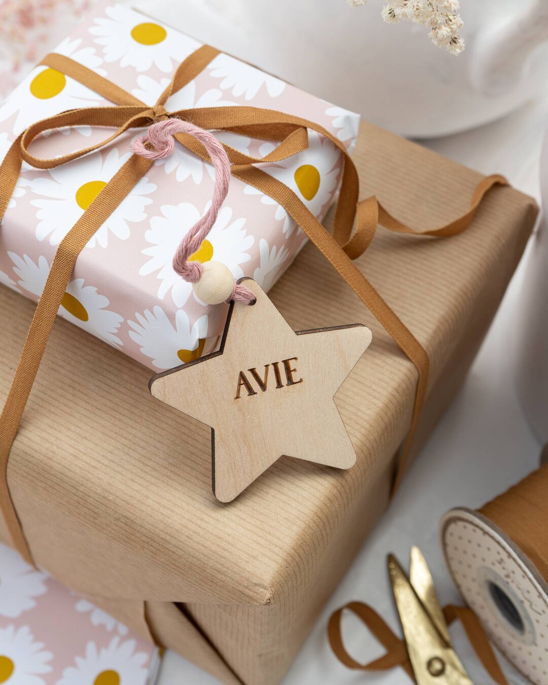 Personalised Wooden Star Gift Tag Star Gift Label Star - Etsy