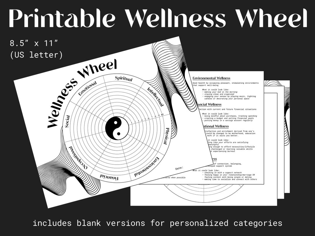 Printable Yin Yang Life Balance Wheel : Worksheet With Blank Categories ...
