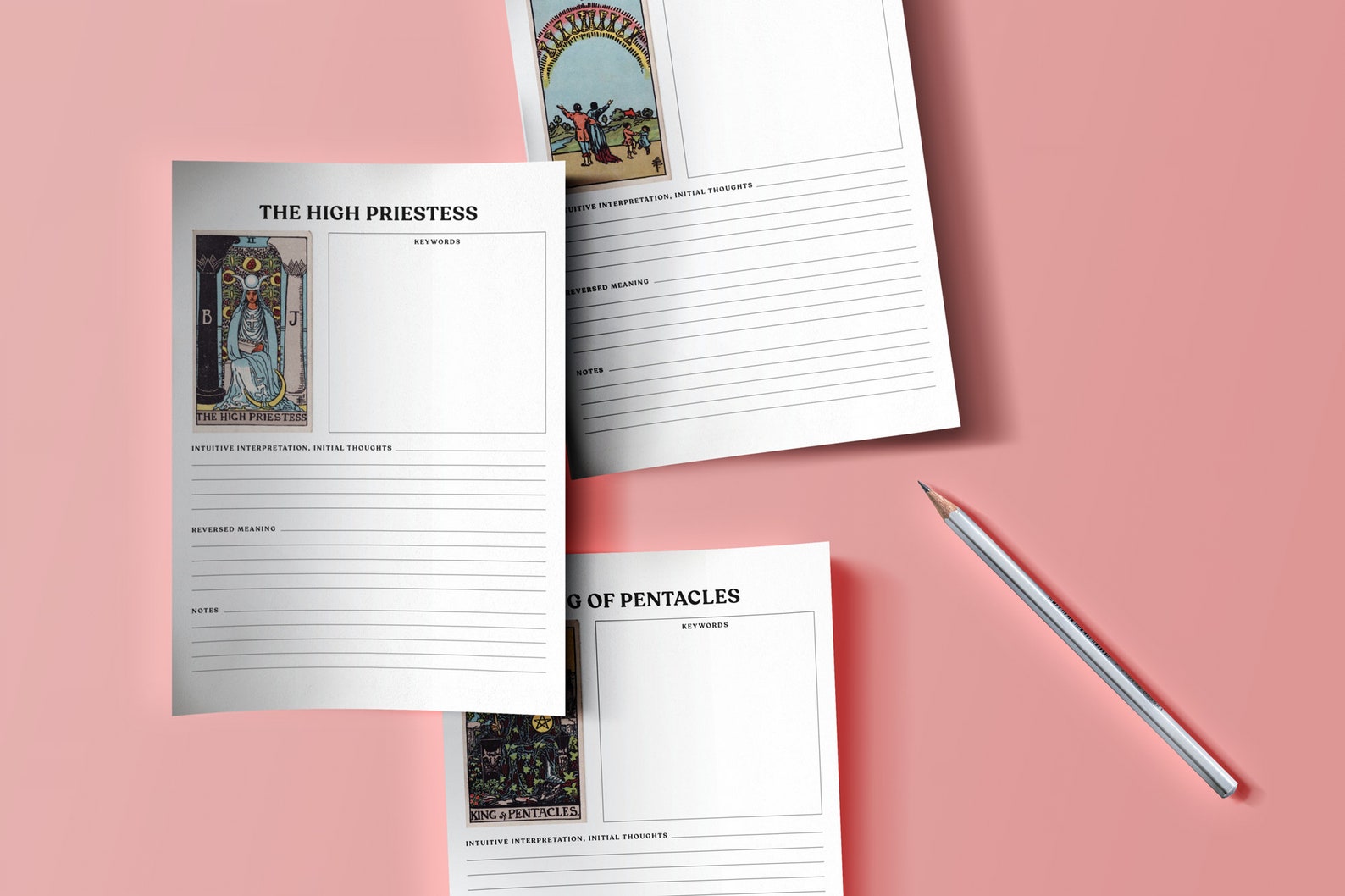 Printable Tarot Workbook 78 Pages - Guided Journal Sheets to Study ...