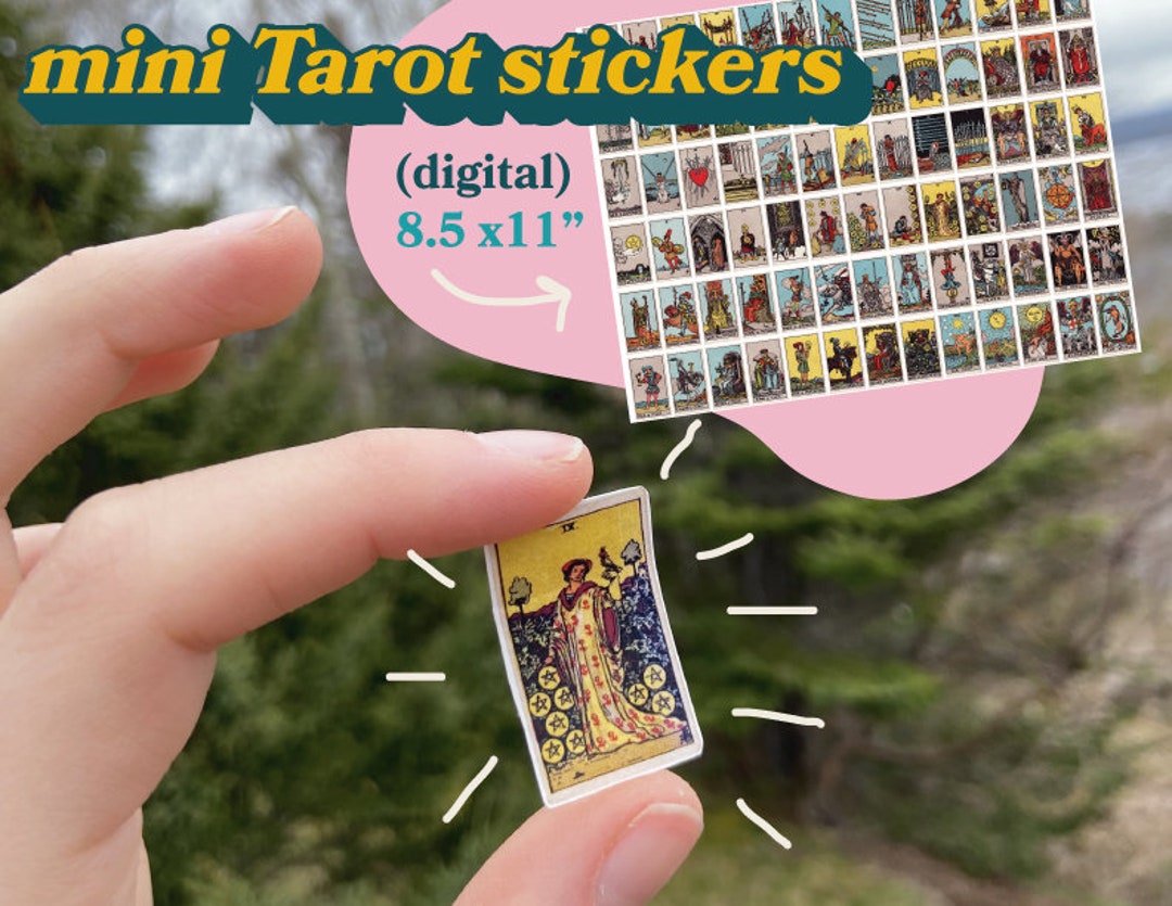 Instant Download : Mini Tarot Card Printable Stickers - A Tiny Deck for ...