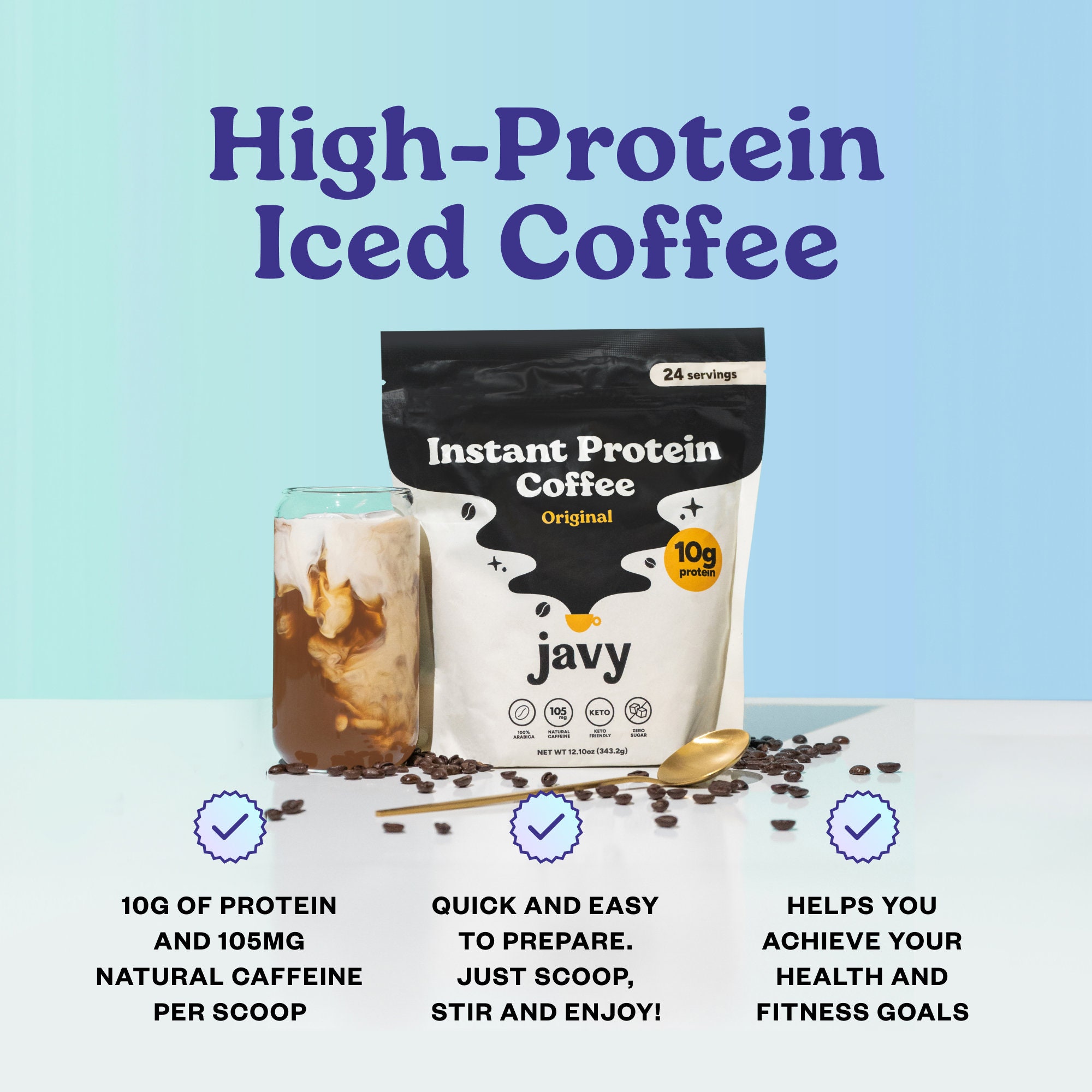 Javy Instant Coffee High Protein Powder, Iced Coffee, Protein Drinks ...