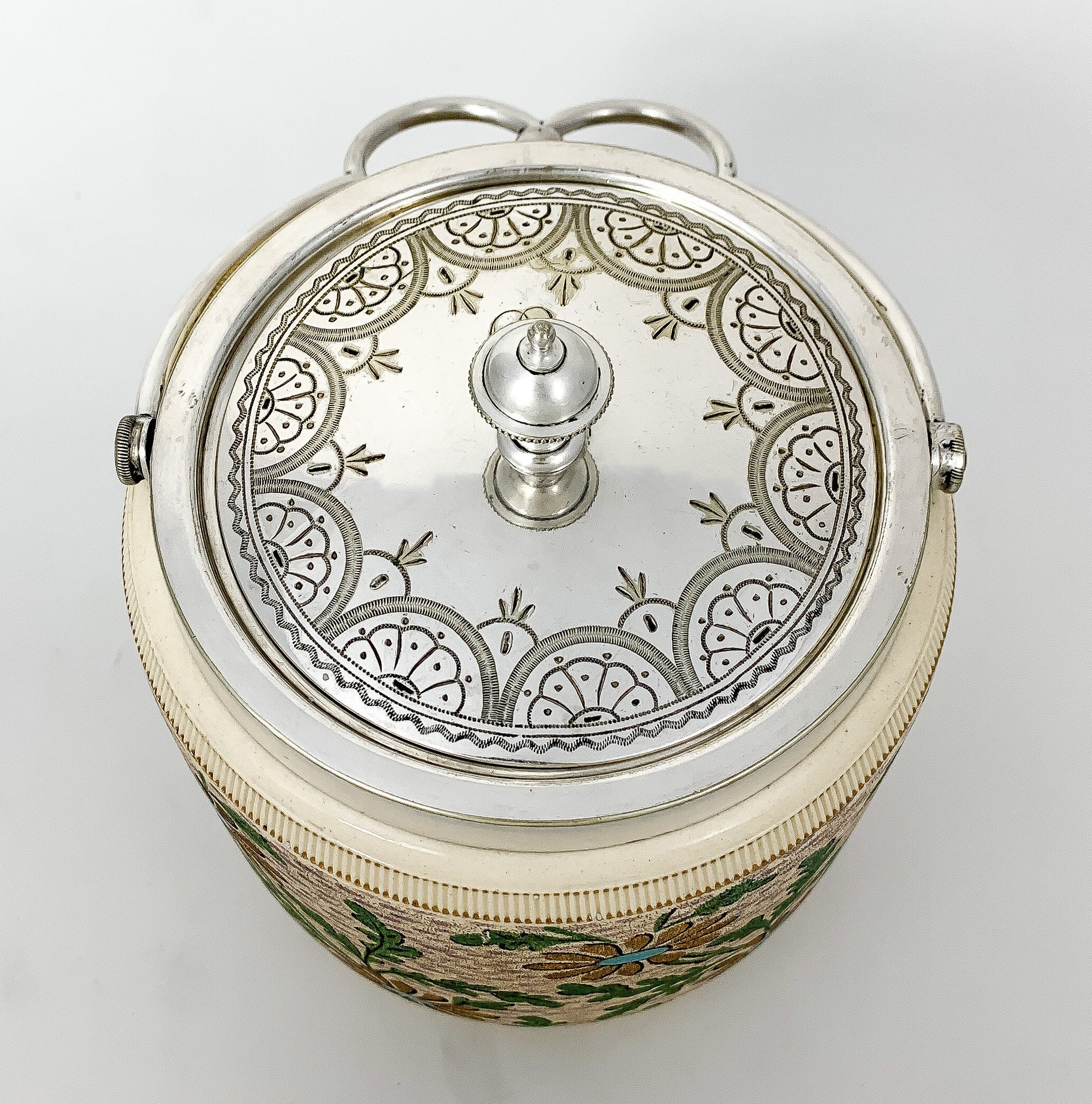 Large Ornate Victorian Silver Plated Ceramic Biscuit - Etsy UK