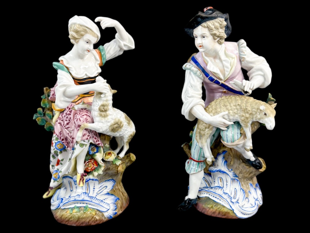 Antique 19th Century German Porcelain Rococo Style Shepherd and ...