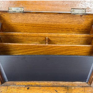 Victorian Stationery Letter Correspondence Oak Box With 3 Compartments ...