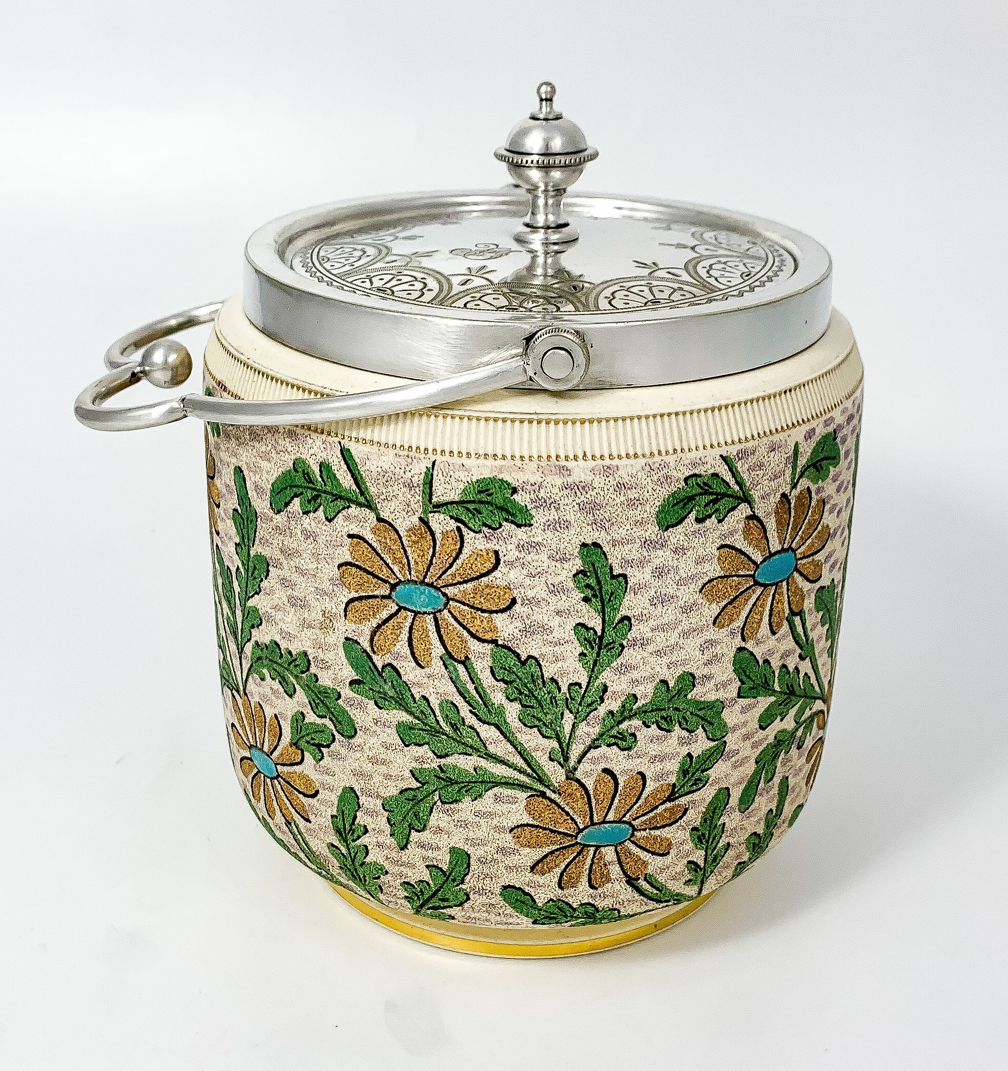 Large Ornate Victorian Silver Plated Ceramic Biscuit - Etsy UK